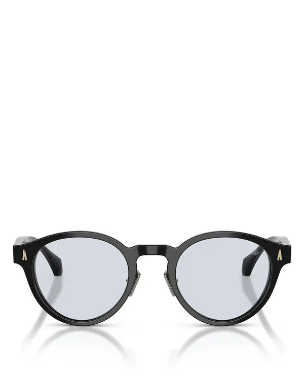 Moncler Ember Round Frame Sunglasses - Shiny Black