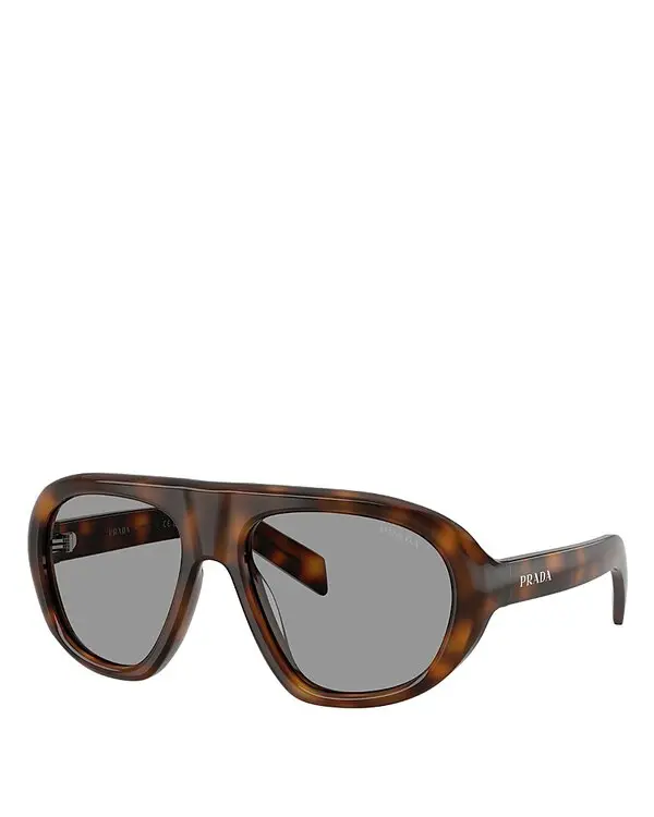 Prada 56mm Round Frame Sunglasses - Juniper Tortoise/grey