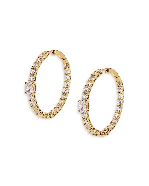 Nadri Stellar Hoop Earrings - Gold