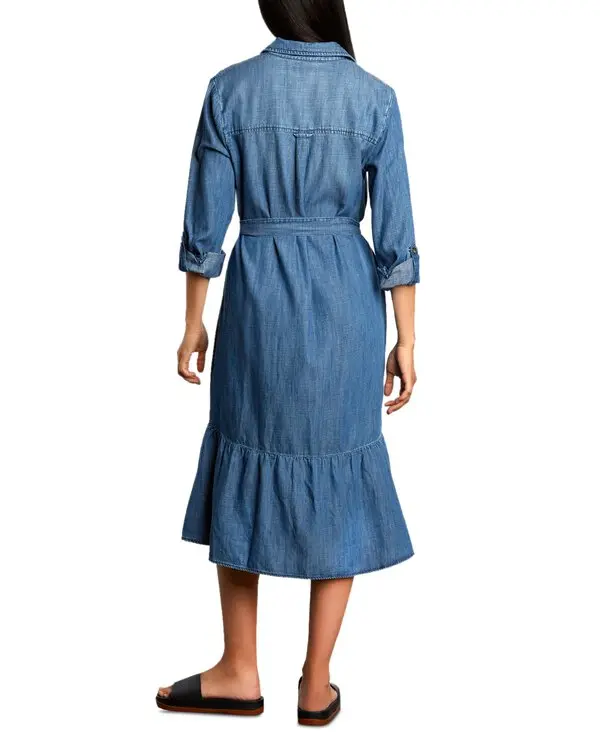 BILLY T Ruffled Belted Shirtdress