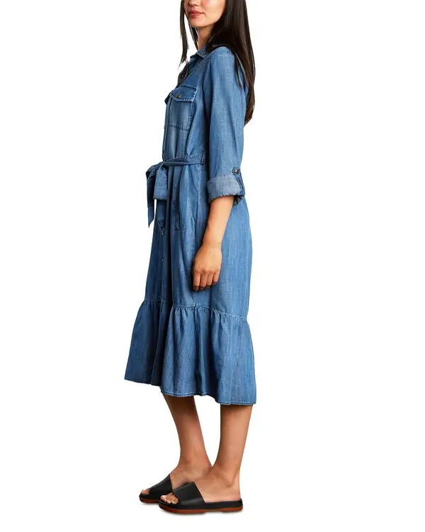 BILLY T Ruffled Belted Shirtdress