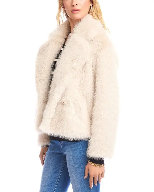 Karen Kane Cropped Faux Fur Jacket