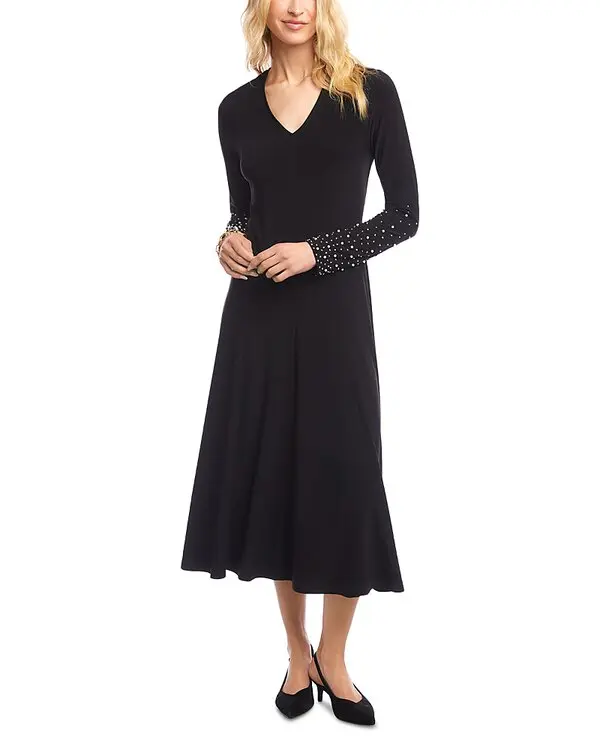 Karen Kane Kate Beaded Sleeve Travel Dress