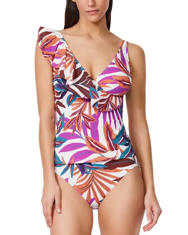 GOTTEX Ruffle V-neck Tankini Top - Multi