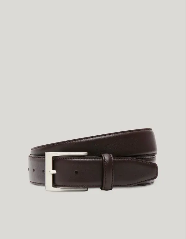 Canali Calfskin Leather Belt - Brown