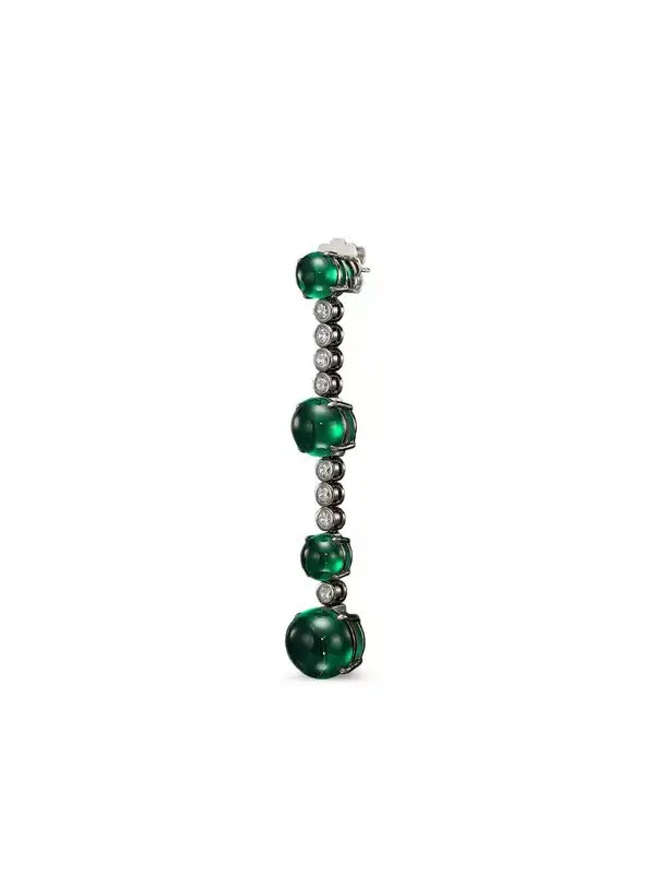 ANABELA CHAN 14k White Gold, Rhodium Vermeil, Emerald, And Diamond Earrings