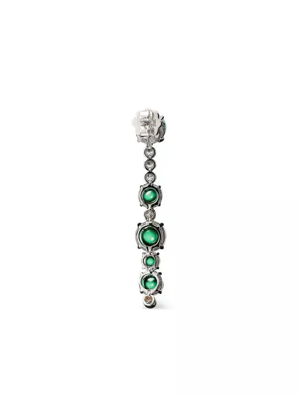 ANABELA CHAN 14k White Gold, Rhodium Vermeil, Emerald, And Diamond Earrings