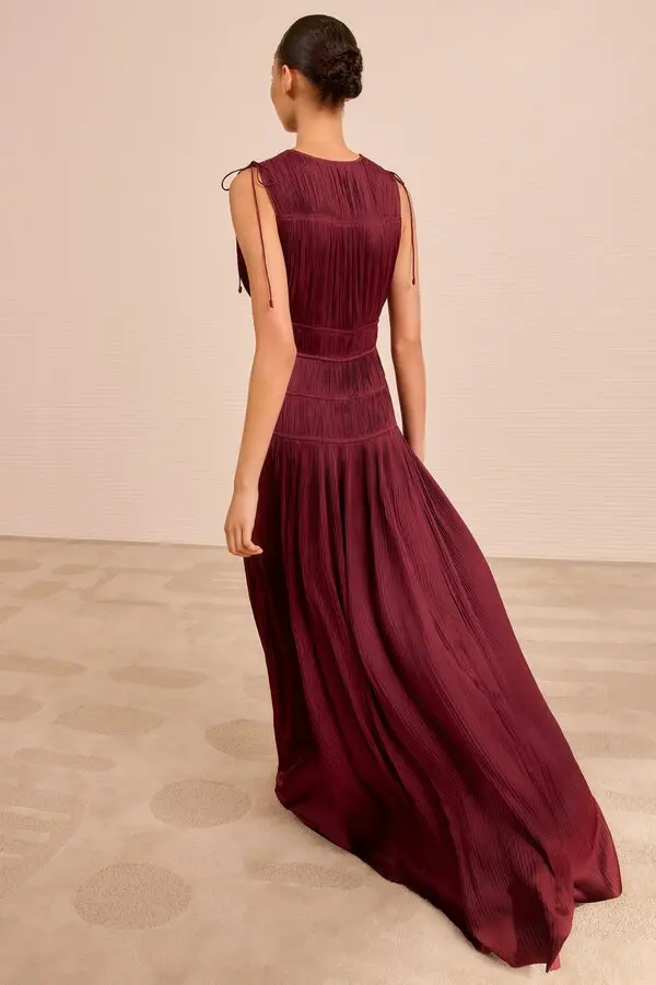 Ulla Johnson Tasneem Deep V Gown - Claret