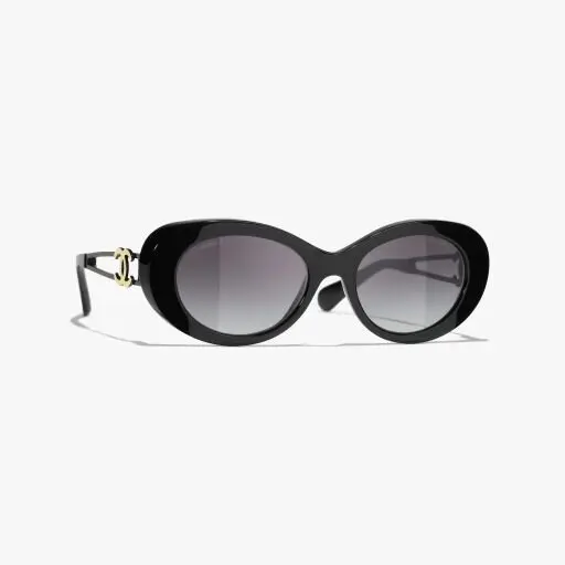 Chanel Oval Sunglasses - Black