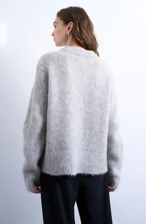 Topshop Fluffy V-neck Wool And Alpaca Blend Sweater