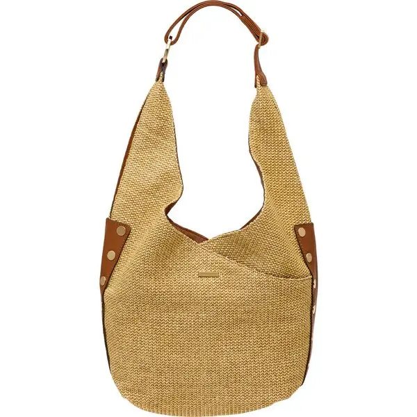HAMMITT Tom Zip Hobo Bag - Cocoa Raffia/gold