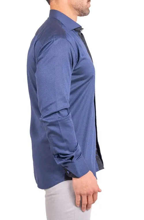 MACEOO Einstein Ascension Contemporary Fit Button-up Shirt - Blue