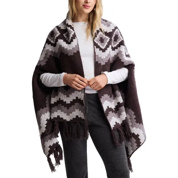 Barefoot Dreams Cozychic Mosaic Wrap - Umber Multi