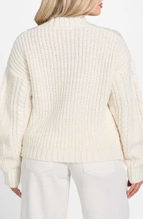 Guess Nathalie Cable Mock Neck Sweater - Ivory