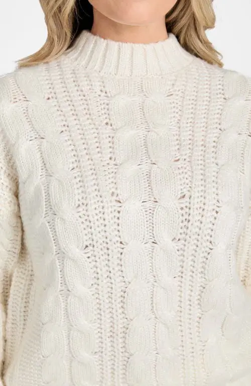 Guess Nathalie Cable Mock Neck Sweater - Ivory