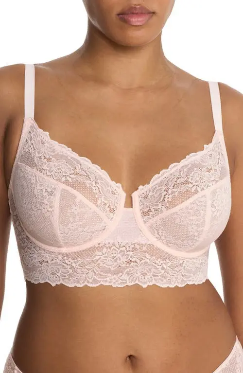 Natori Heavenly Full Coverage Longline Lace Underwire Bra - Whisper Pink