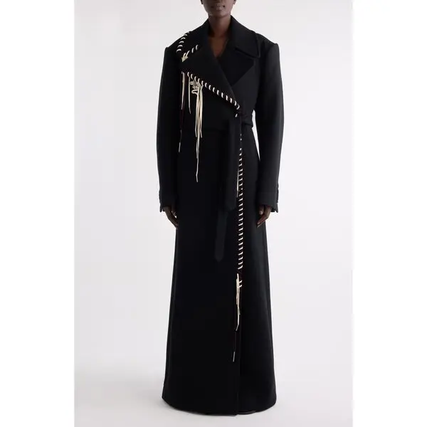 Dries Van Noten Rafaella Whipstitched Wool-blend Coat