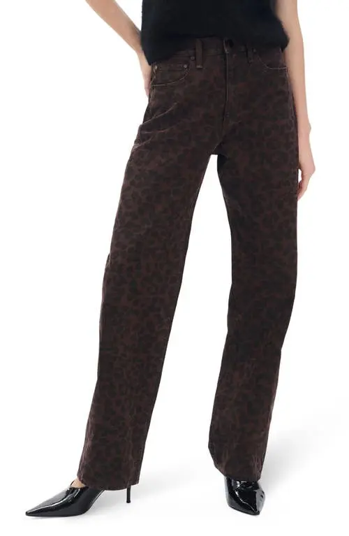 Rag & Bone Shea High-waist Straight-leg Jeans - Leopard