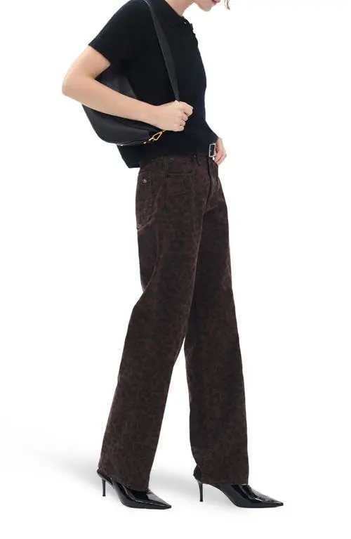 Rag & Bone Shea High-waist Straight-leg Jeans - Leopard
