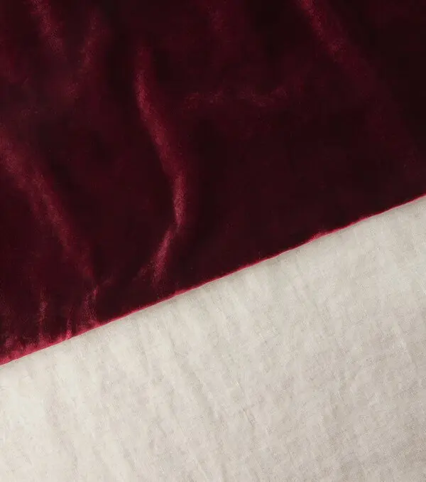 ONCE MILANO Velvet-trimmed Linen Tablecloth