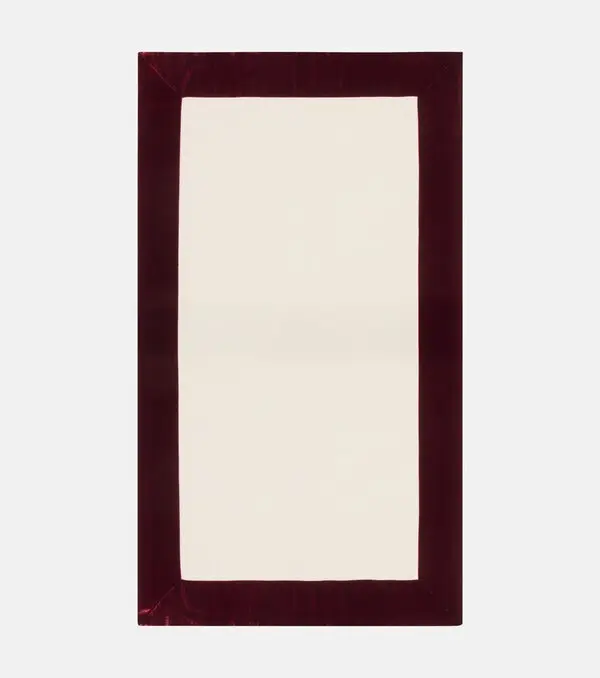 ONCE MILANO Velvet-trimmed Linen Tablecloth