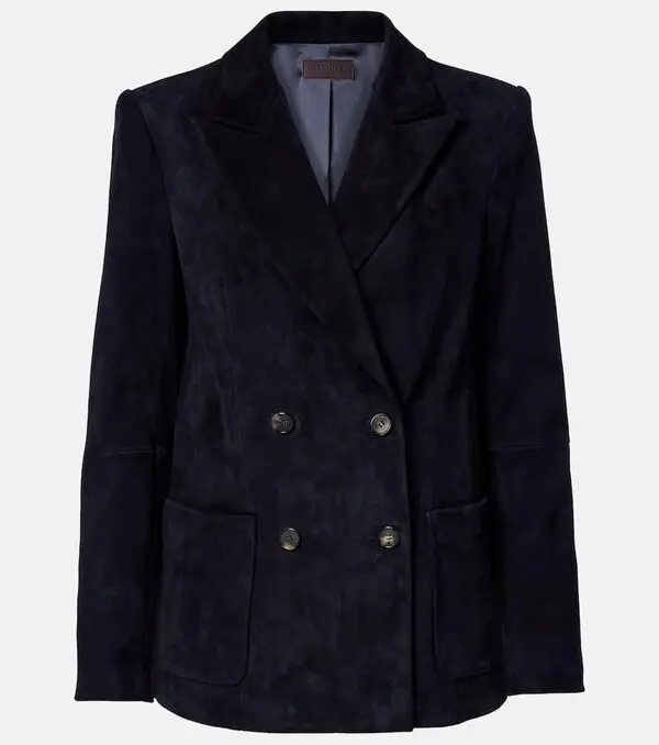 Stouls Suede Double-breasted Blazer