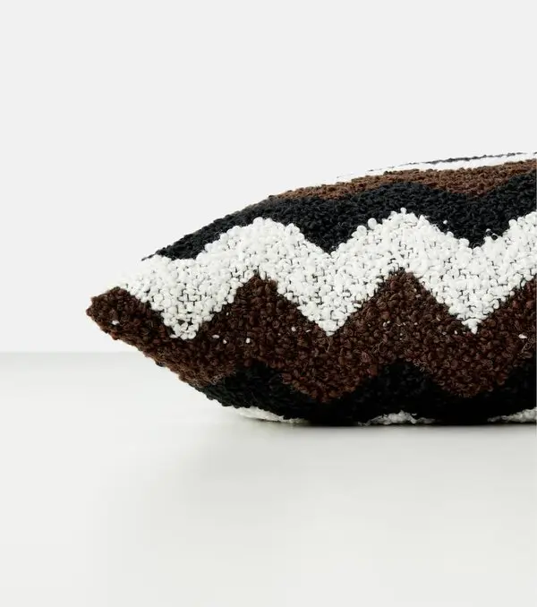 Missoni Riccio Zigzag Bouclé Cushion - Black