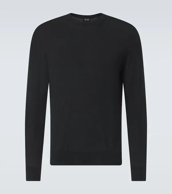 Zegna Ribbed Wool Sweater - Black