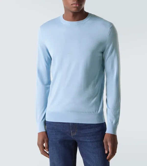 Zegna Ribbed Wool Sweater - Blue