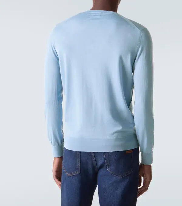 Zegna Ribbed Wool Sweater - Blue