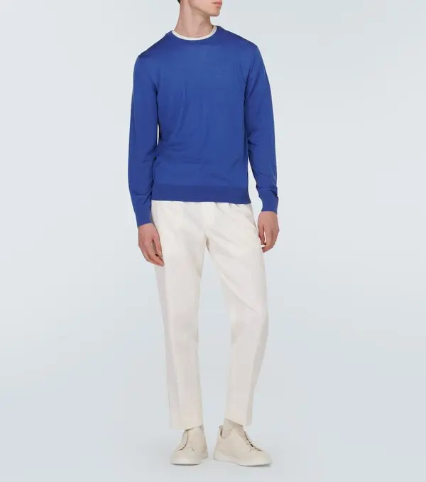 Zegna Ribbed Wool Sweater - Blue