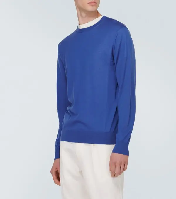 Zegna Ribbed Wool Sweater - Blue