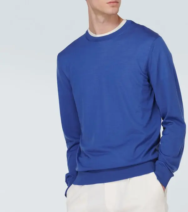 Zegna Ribbed Wool Sweater - Blue