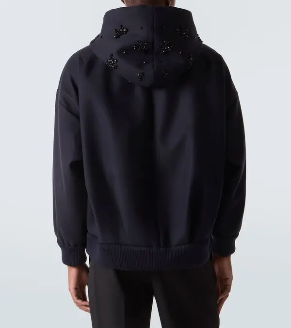 Simone Rocha Embellished Wool-blend Hoodie