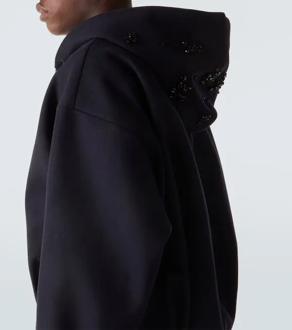 Simone Rocha Embellished Wool-blend Hoodie