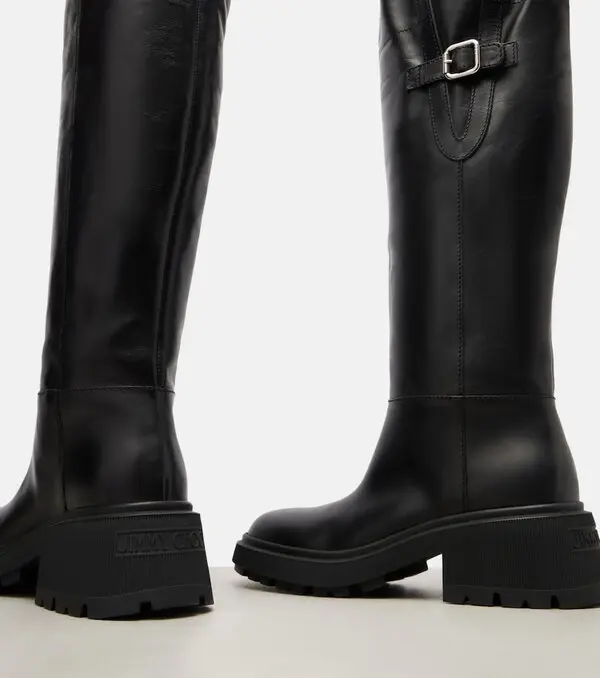 JIMMY CHOO Tamsin Leather Knee-high Boots - Black