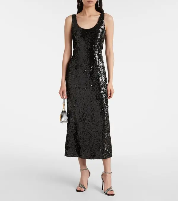 EMILIA WICKSTEAD Sequined Midi Dress