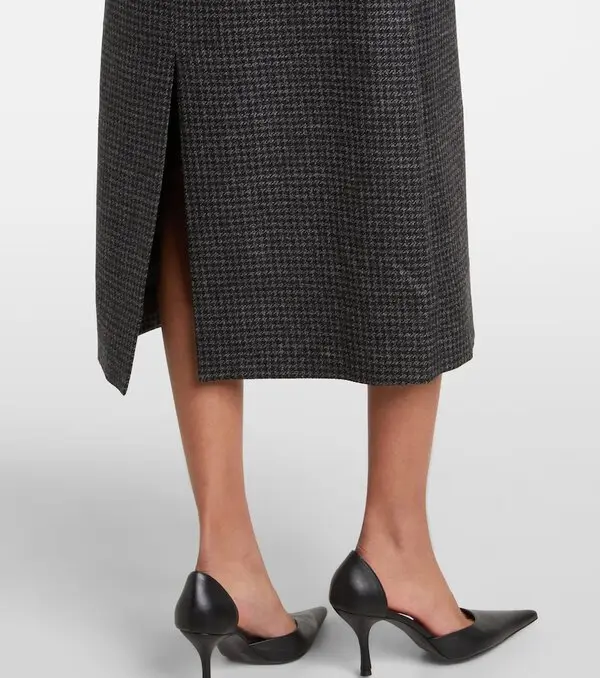 EMILIA WICKSTEAD Hartley Houndstooth Wool-blend Midi Dress
