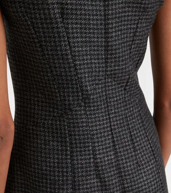 EMILIA WICKSTEAD Hartley Houndstooth Wool-blend Midi Dress