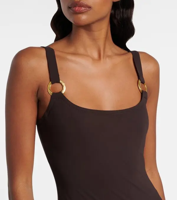 KARLA COLLETTO Luca Ring-detail Swimsuit - Brown