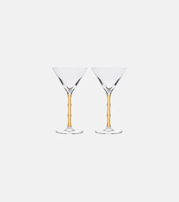 La DoubleJ Bamboo Set Of 2 Martini Glasses - Transparent