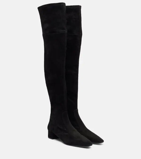 AQUAZZURA Remi 35 Suede Over-the-knee Boots - Black