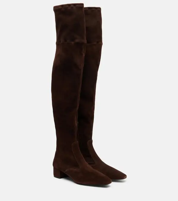 AQUAZZURA Remi 35 Suede Over-the-knee Boots - Brown