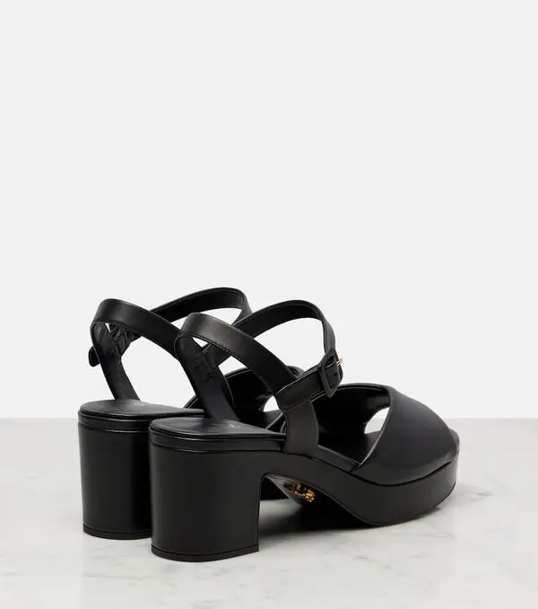 Prada Leather Platform Sandals
