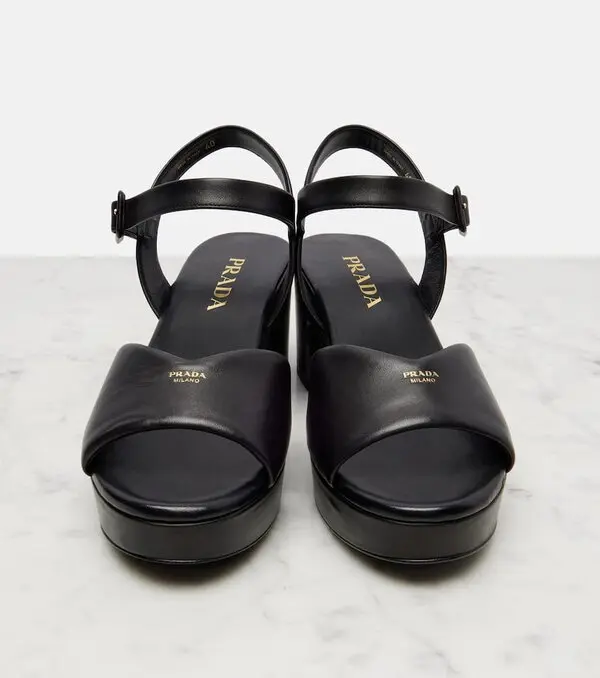 Prada Leather Platform Sandals