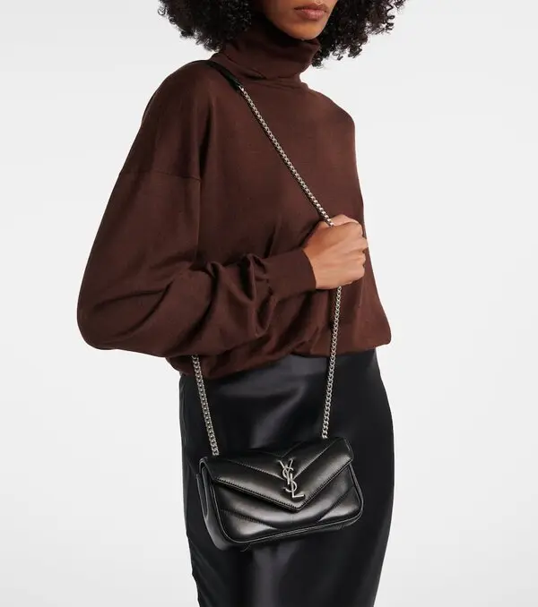 Saint Laurent Loulou Mini Leather Crossbody Bag
