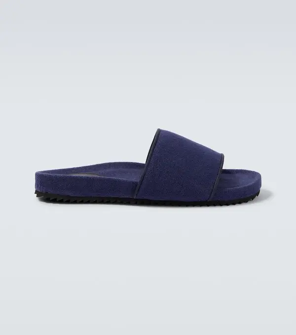 Frescobol Carioca Renato Canvas Slides - Blue