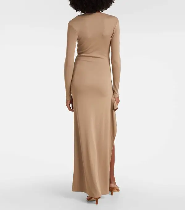 christopher esber embellished jersey maxi dress Chime wood-embellished jersey maxi dress - black