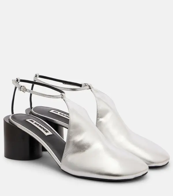 JIL SANDER Metallic Leather Pumps