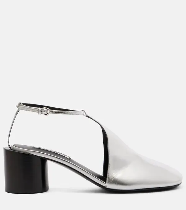 JIL SANDER Metallic Leather Pumps